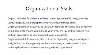 Organizational Skills / Organizational abilitiese | PPTX