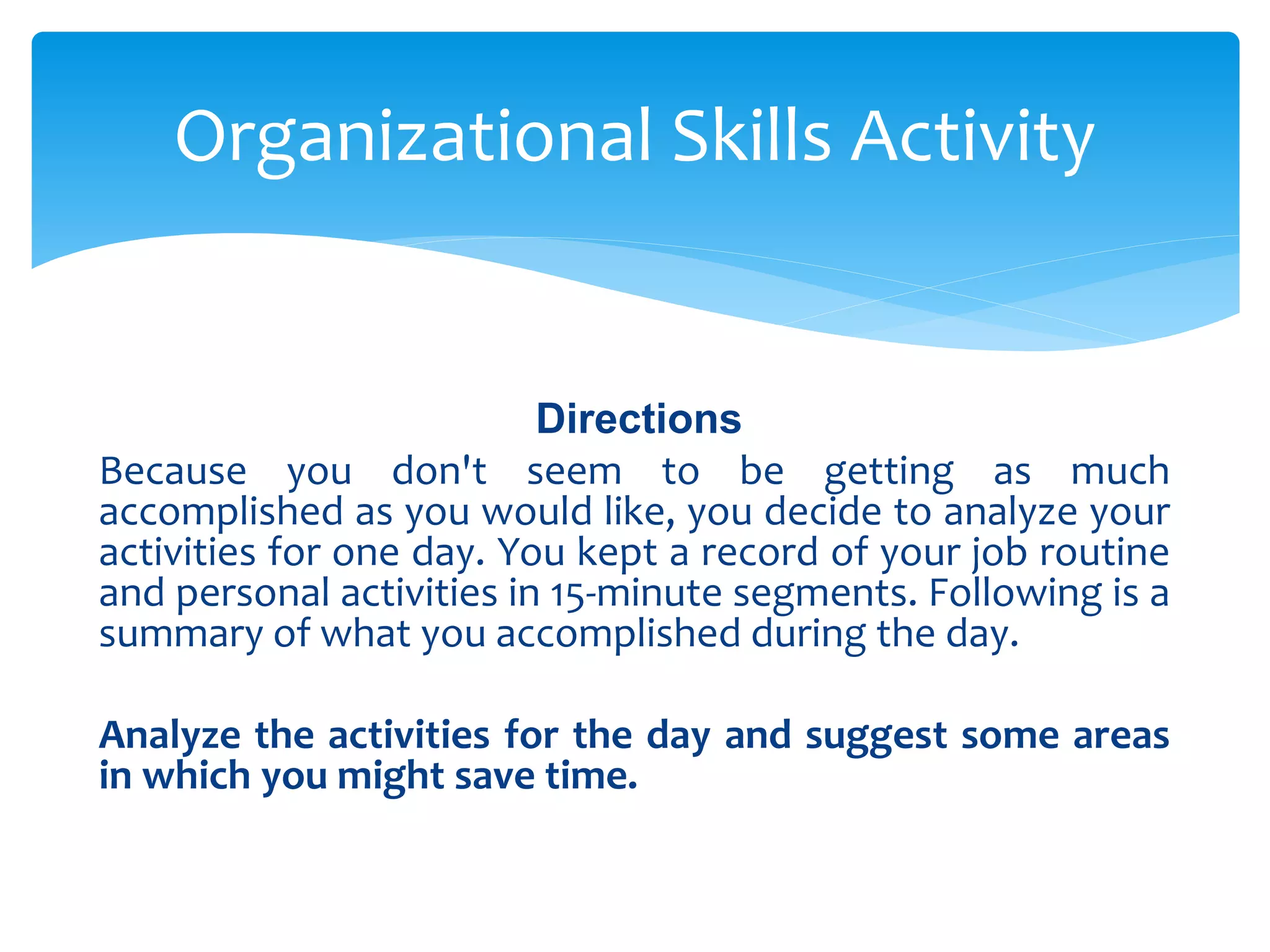 Organizational Skills Presentation | PPTX