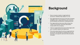 Organizational Structure Running A Successful Business | PDF