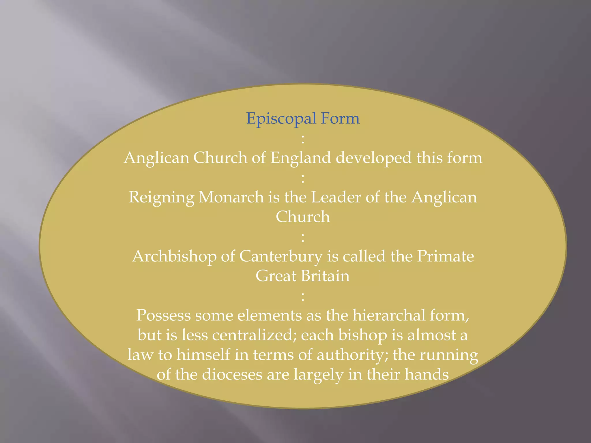 Organizational structure and Church Governance slides | PPTX