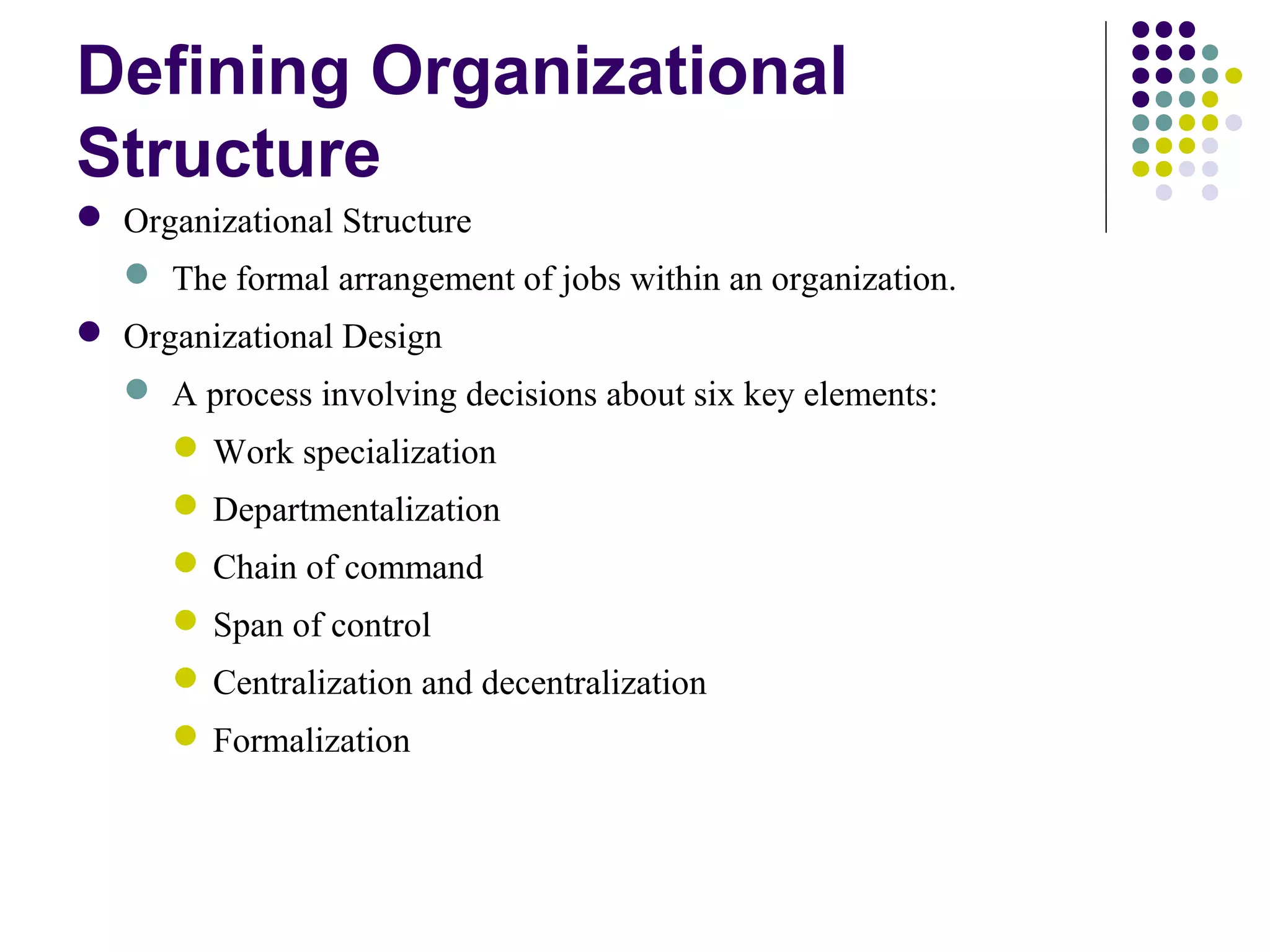 Organizational structure and design | PPT