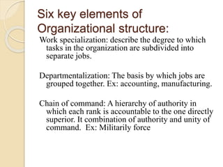 Organizational structure and design | PPTX