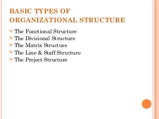 Organizational structure and design and types | PPT