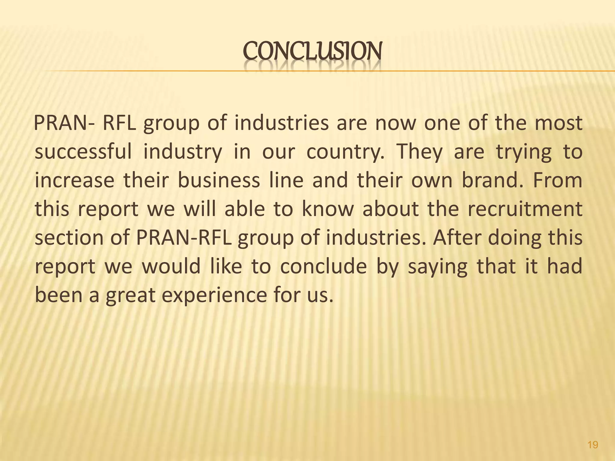 Organizational structure and design of Pran-RFL group | PPTX