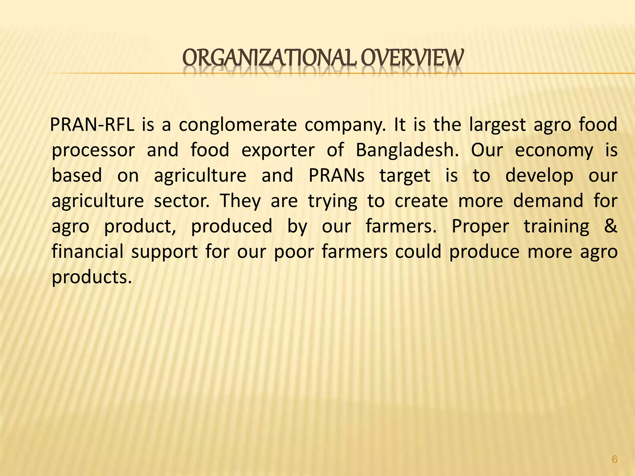 Organizational structure and design of Pran-RFL group | PPTX