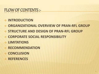 Organizational structure and design of Pran-RFL group | PPTX