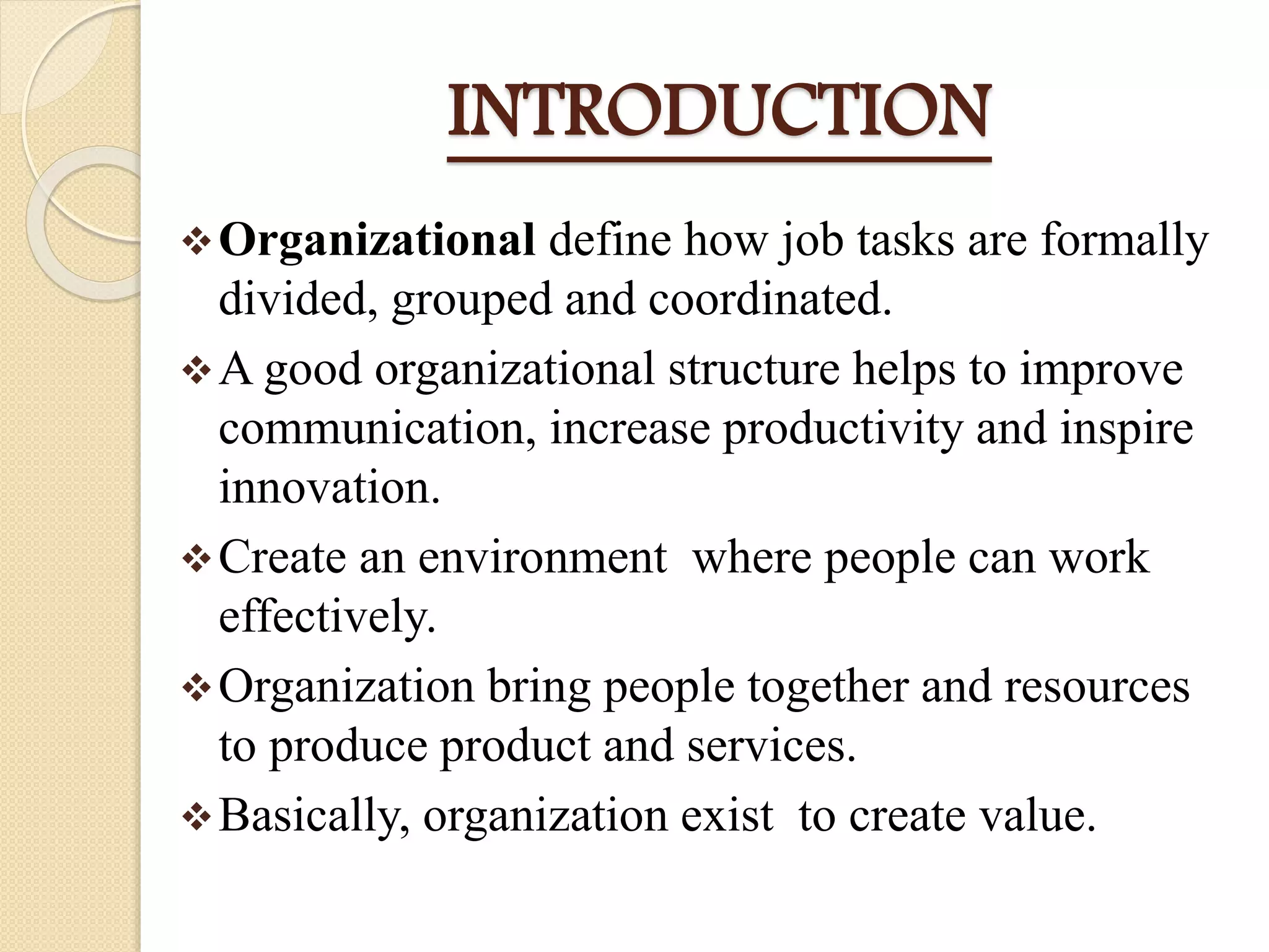 Organizational structure and its environment | PPTX