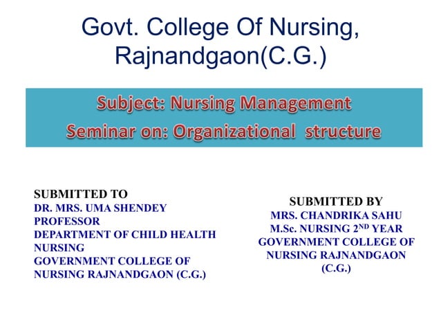 organizational structure in nursing managements | PPTX | Business | Business and Finance