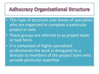 organizational structure in nursing managements | PPTX
