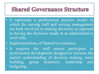 organizational structure in nursing managements | PPTX