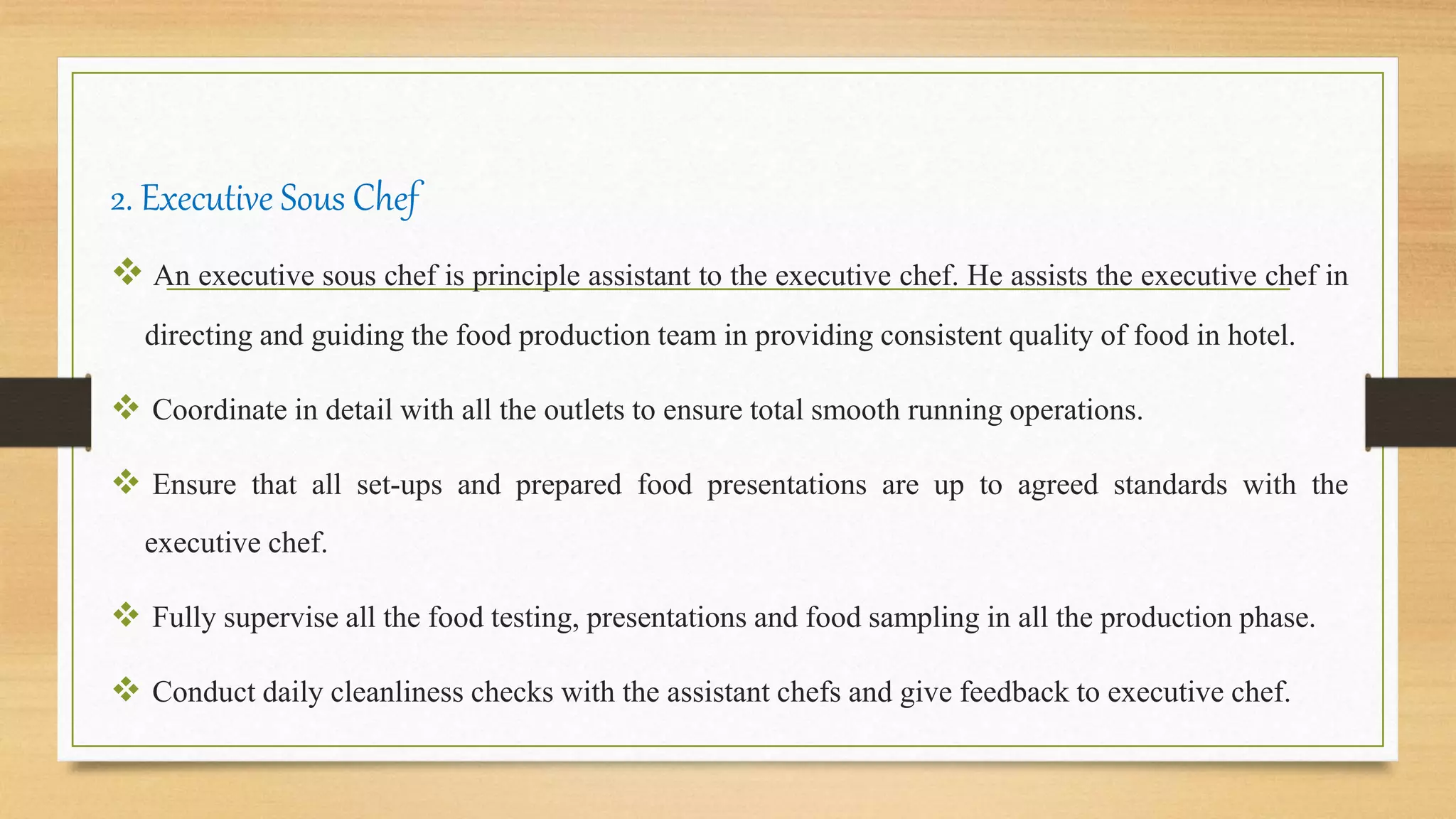 Organizational structure in kitchen | PPTX