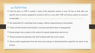 Organizational structure in kitchen | PPTX