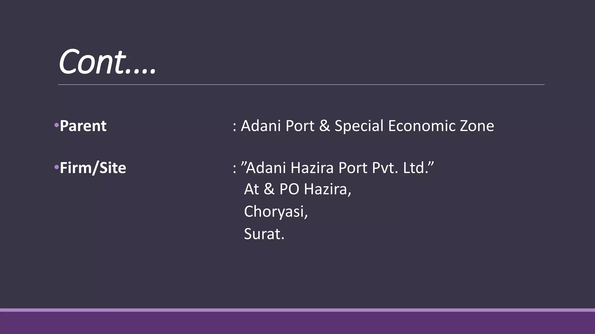 Organizational structure of Adani | PPTX