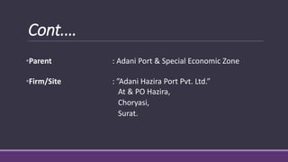 Organizational structure of Adani | PPTX