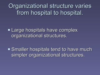 Organizational structure of_a_hospital | PPT