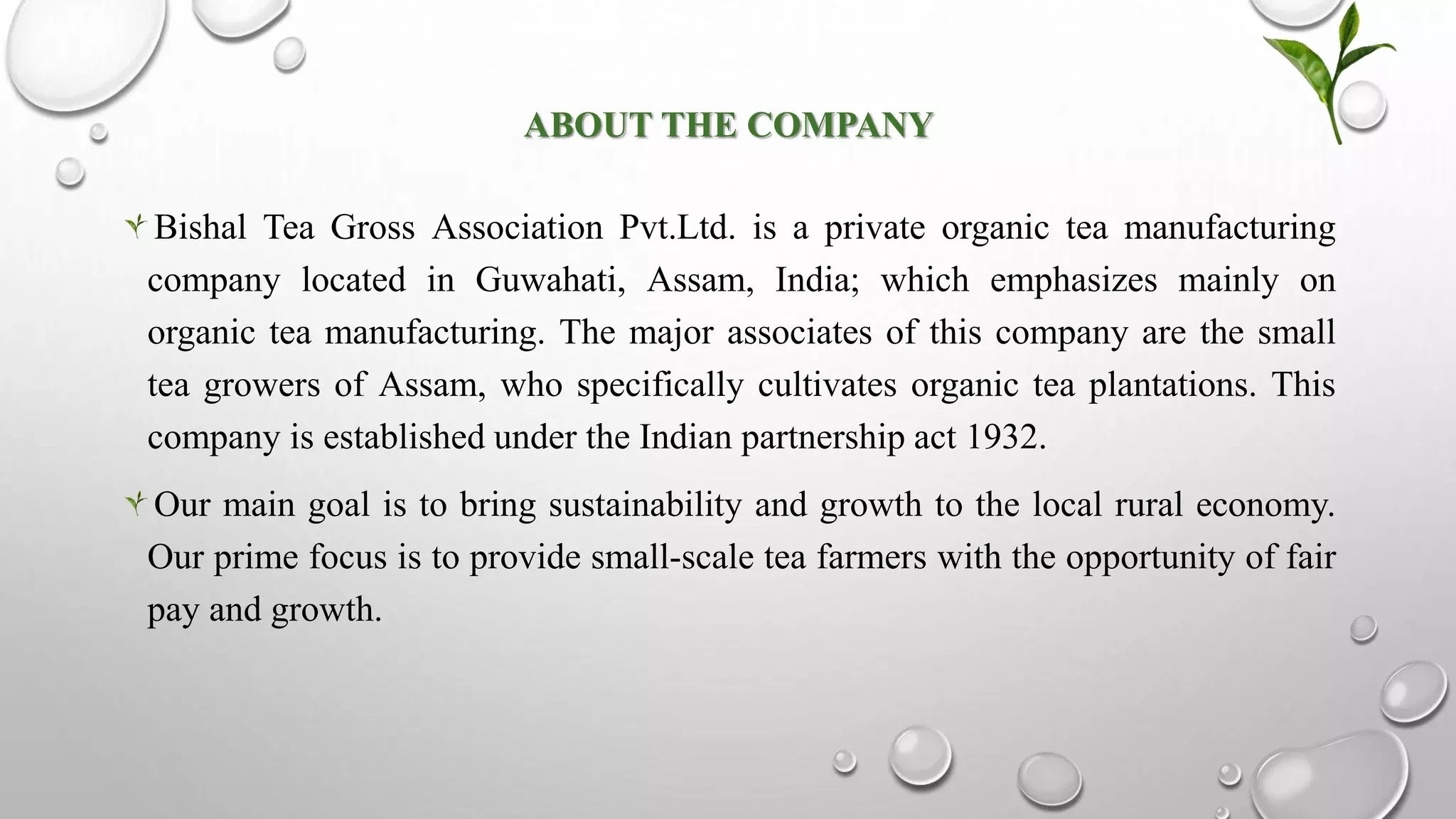 Organizational structure of a tea company | PPTX