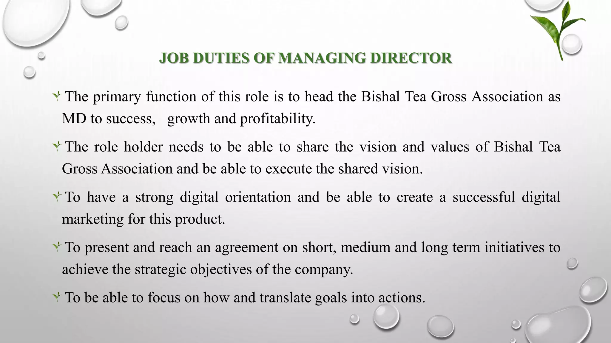 Organizational structure of a tea company | PPTX