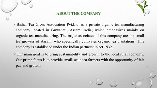 Organizational structure of a tea company | PPTX