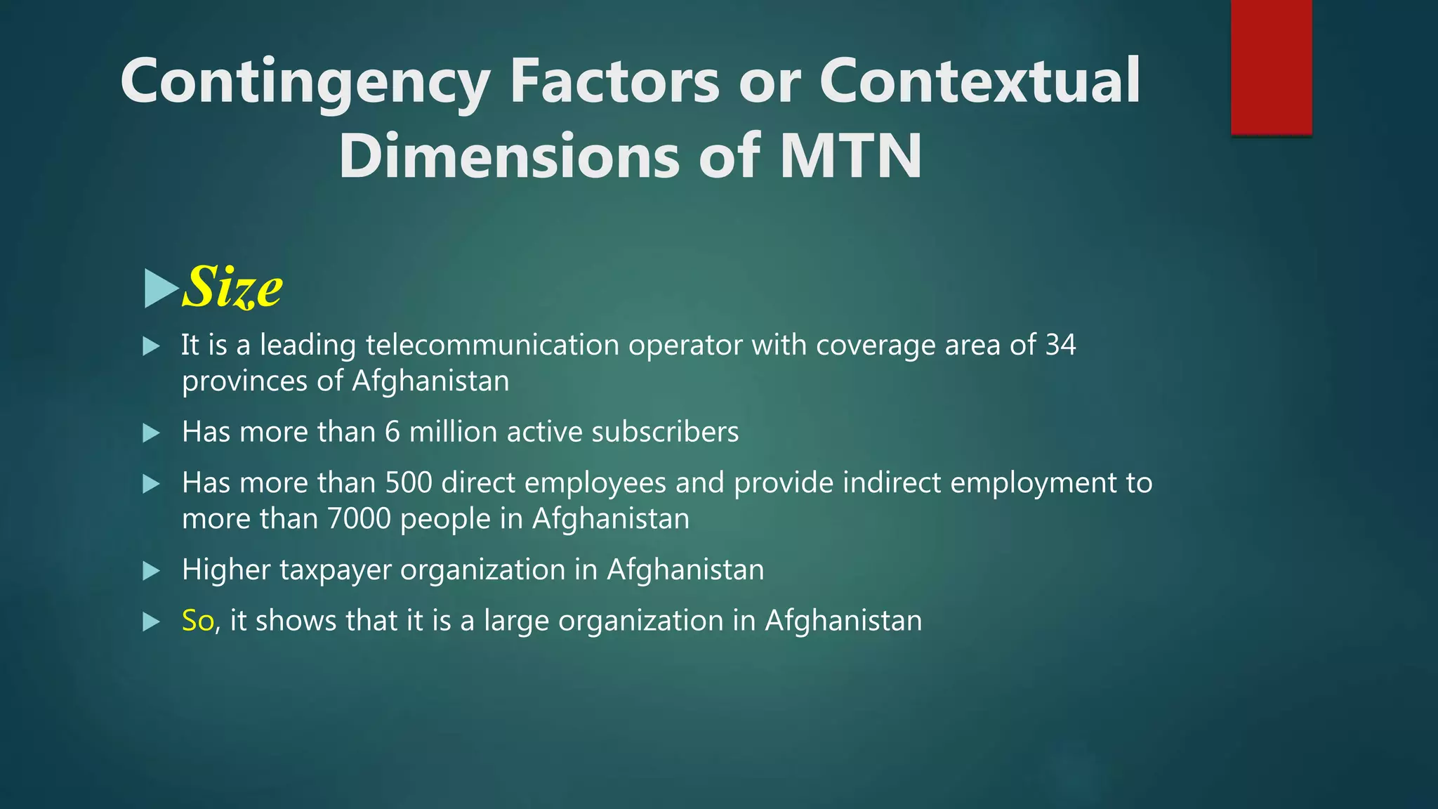 MTN AFGHANISTAN ORGANIZATIONAL STRUCTURE BY ABID MOMAND,Submitted to ...