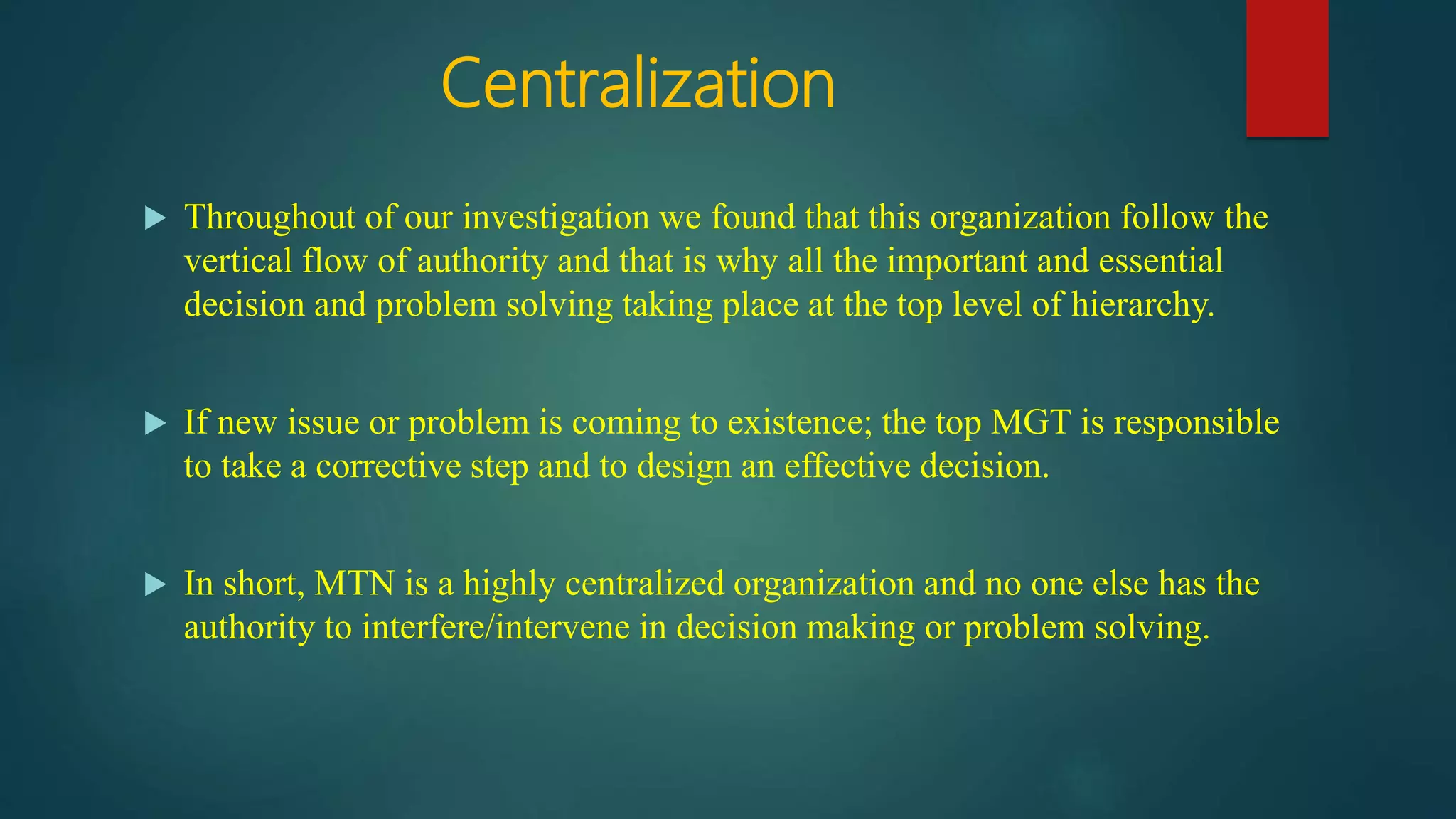 MTN AFGHANISTAN ORGANIZATIONAL STRUCTURE BY ABID MOMAND,Submitted to ...