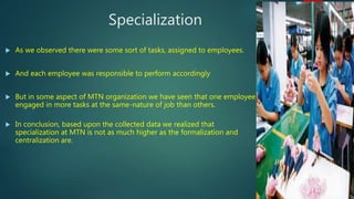 MTN AFGHANISTAN ORGANIZATIONAL STRUCTURE BY ABID MOMAND,Submitted to ...