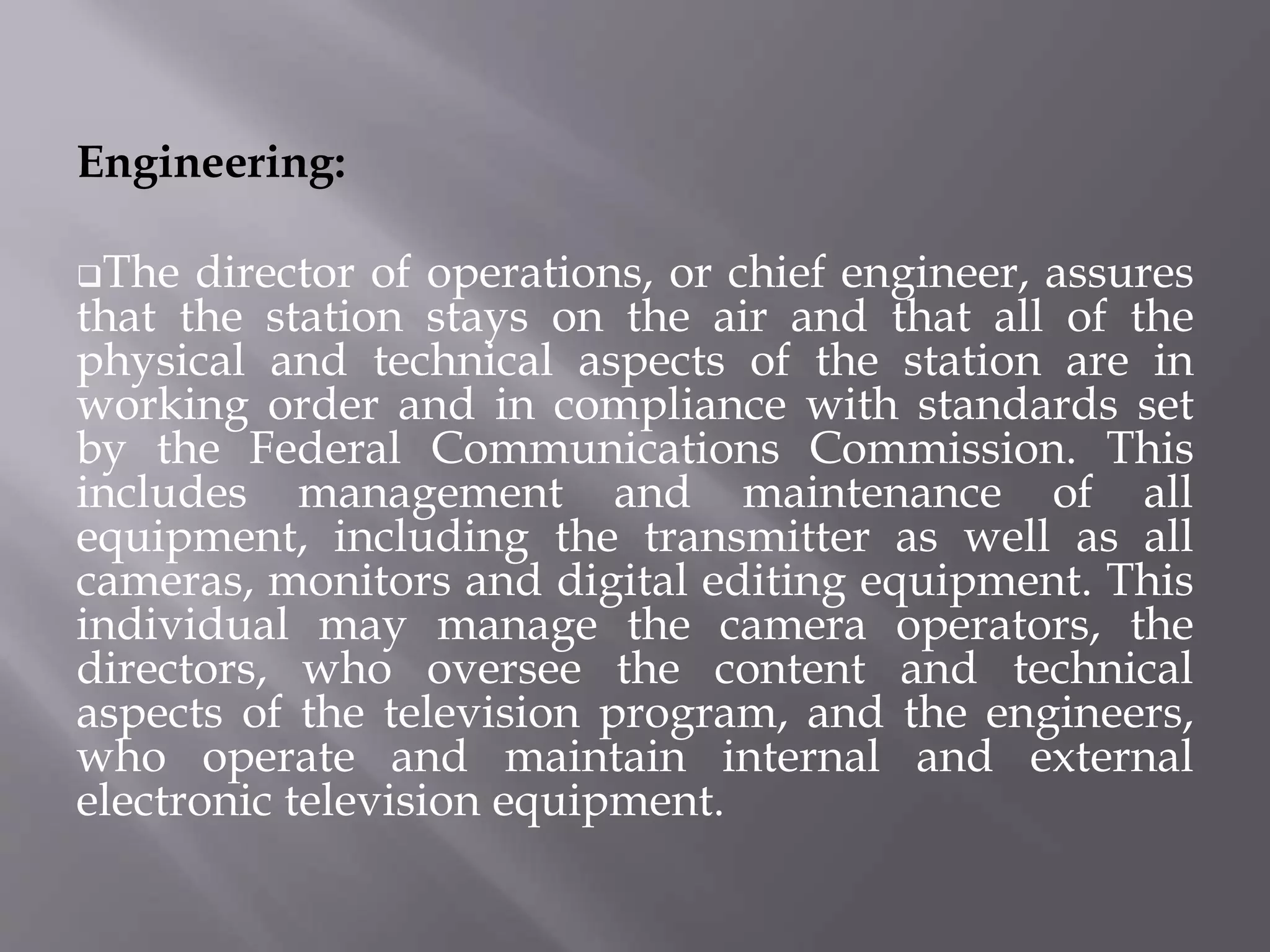 Organizational Structure of Television | PPTX