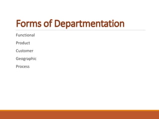 Organizational structures and departmentation | PPT