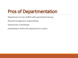 Organizational structures and departmentation | PPT