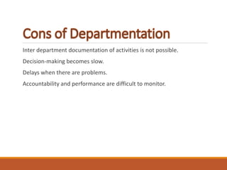 Organizational structures and departmentation | PPT