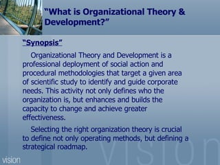 Organizational Theory And Development | PPT