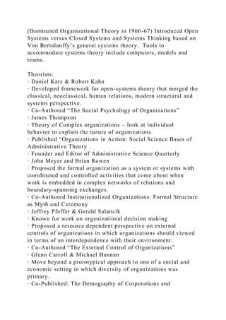 Organizational Theory TimelineAt the turn of the 20th centur.docx