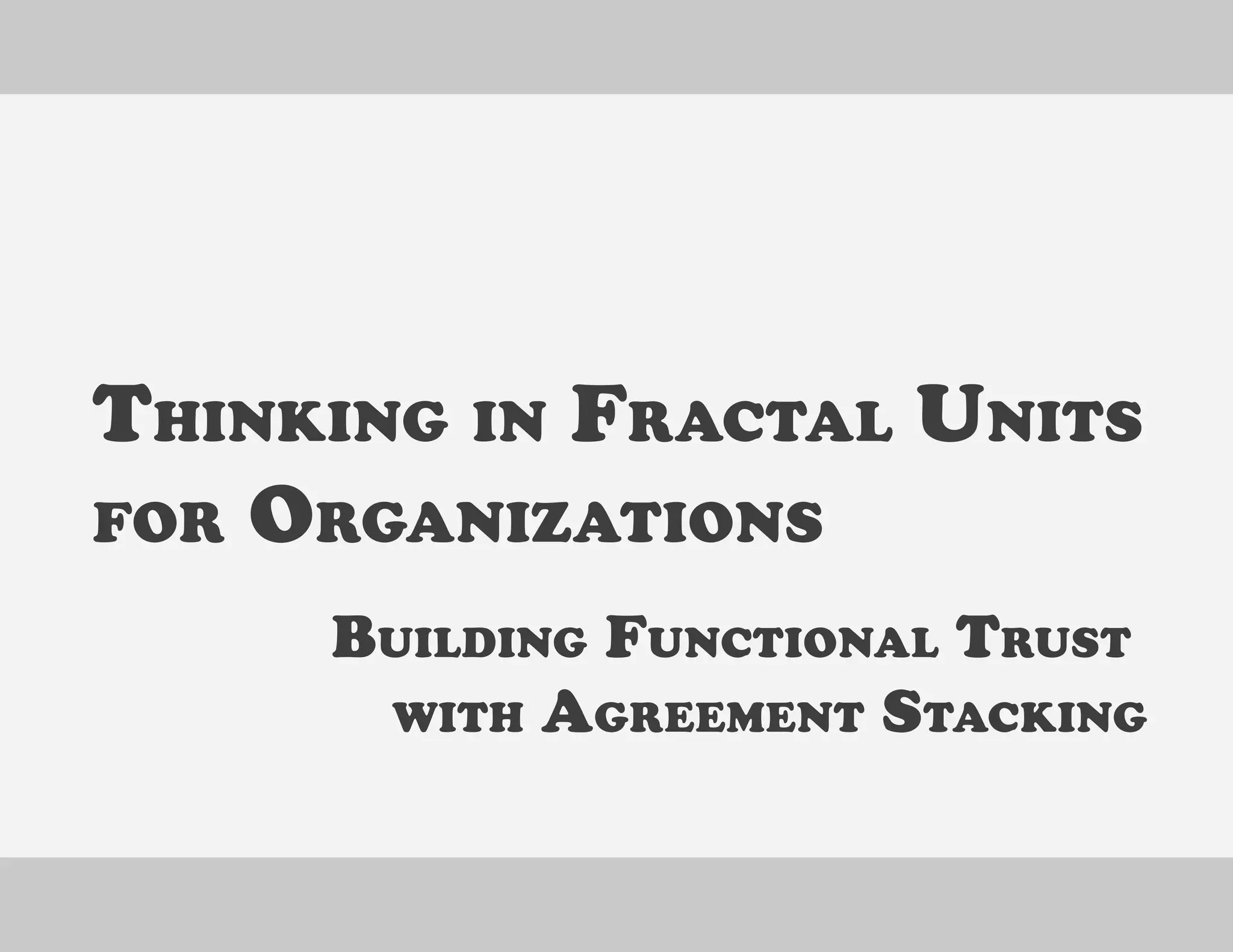 Organizational Thinking in Fractals | PPT