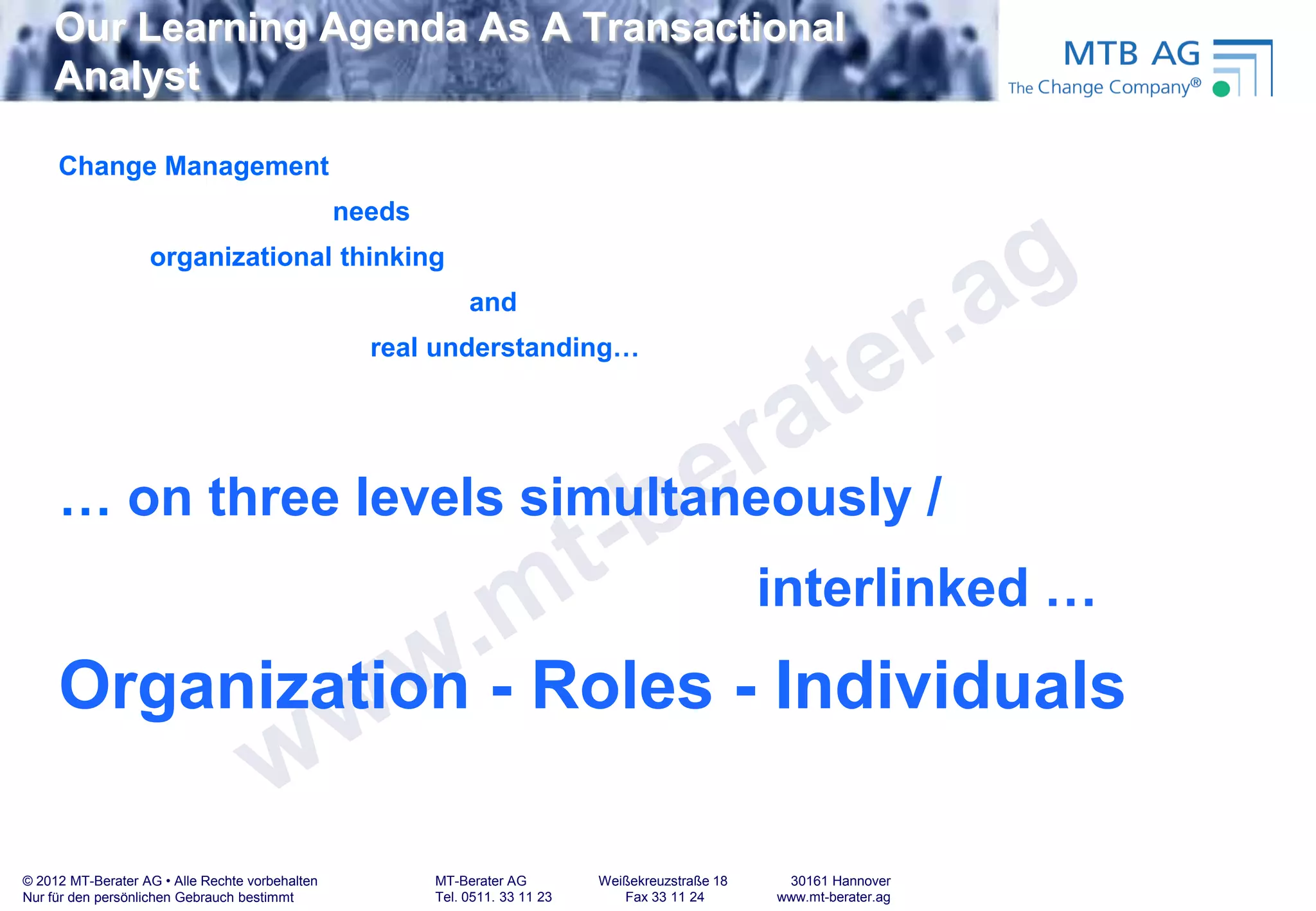 Organizational tranactional analysis (steinert) | PDF