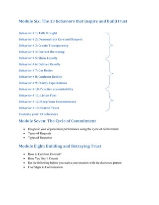 Organizational trust course outline | PDF