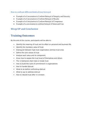 Organizational trust course outline | PDF