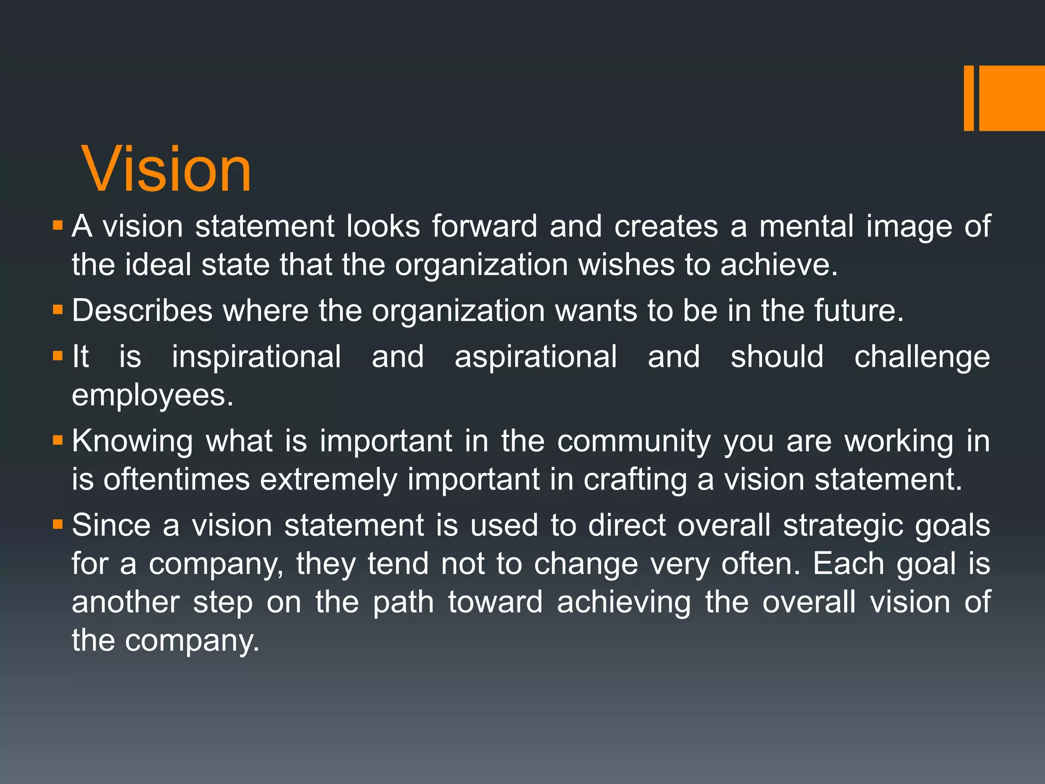 Organizational values, vision & mission | PPTX