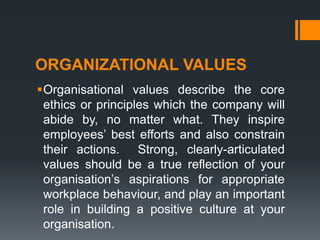 Organizational values, vision & mission | PPTX