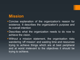 Organizational values, vision & mission | PPTX