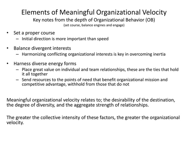 Organizational Velocity | PPTX | Business | Business and Finance