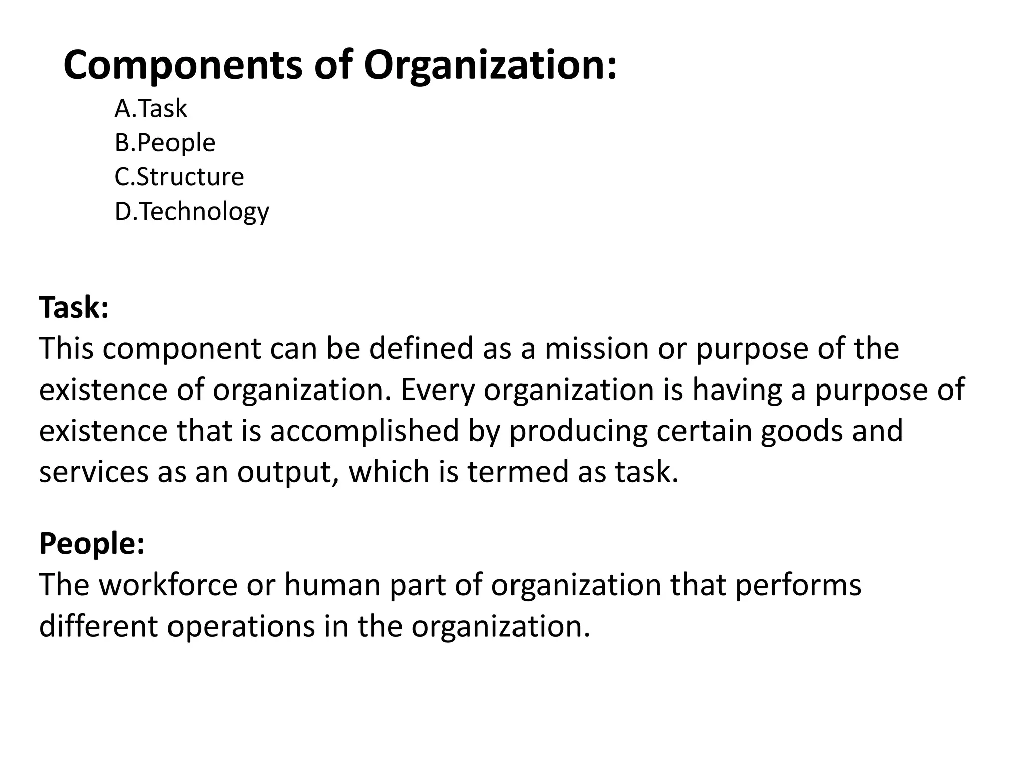 Organization and components of organization | PPTX