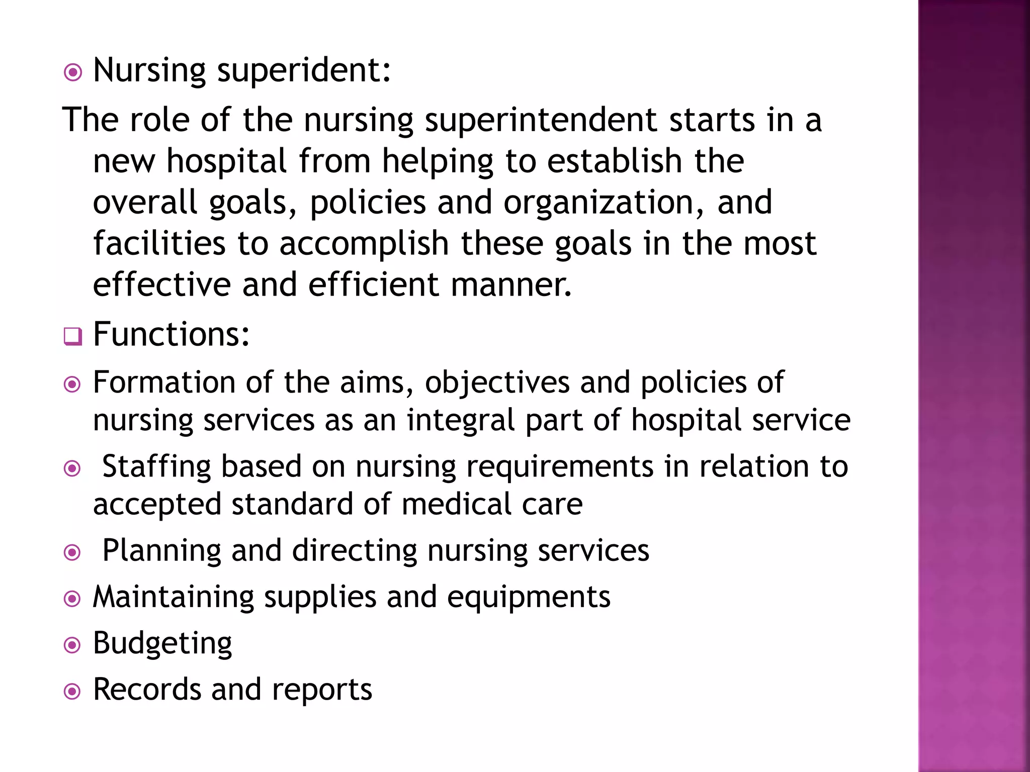 Organization and functions of nursing srvices and education | PPTX