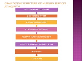Organization and functions of nursing srvices and education | PPTX