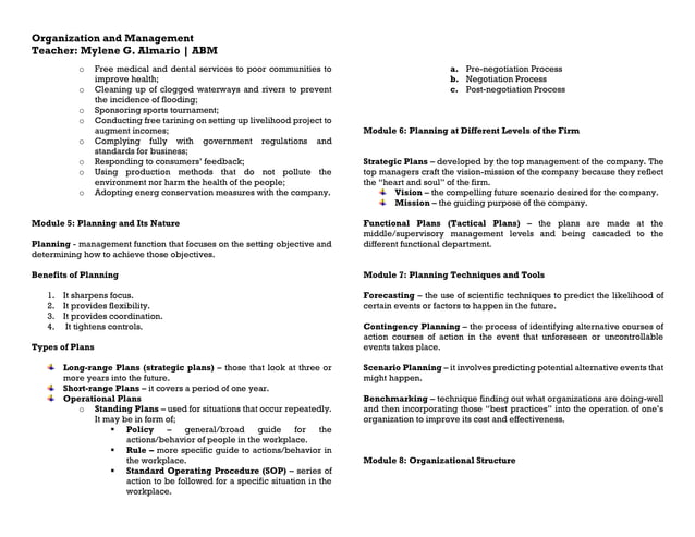 Organization and management | PDF