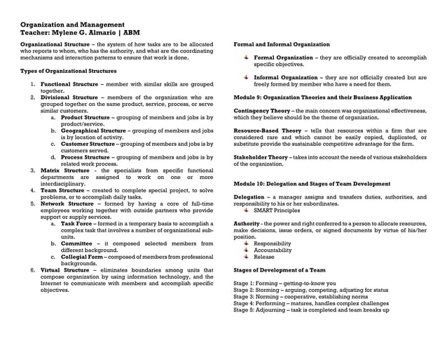 Organization and management | PDF