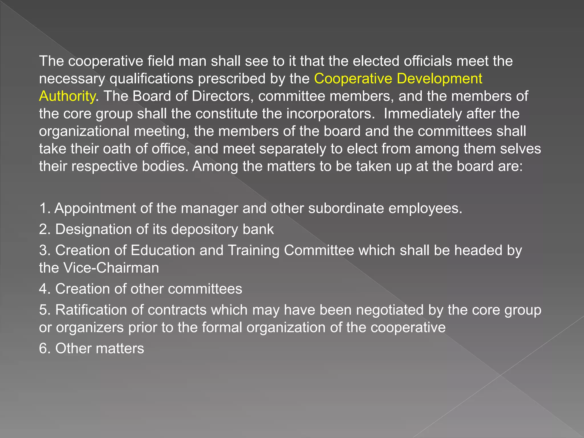 Organization and management of cooperatives | PPTX