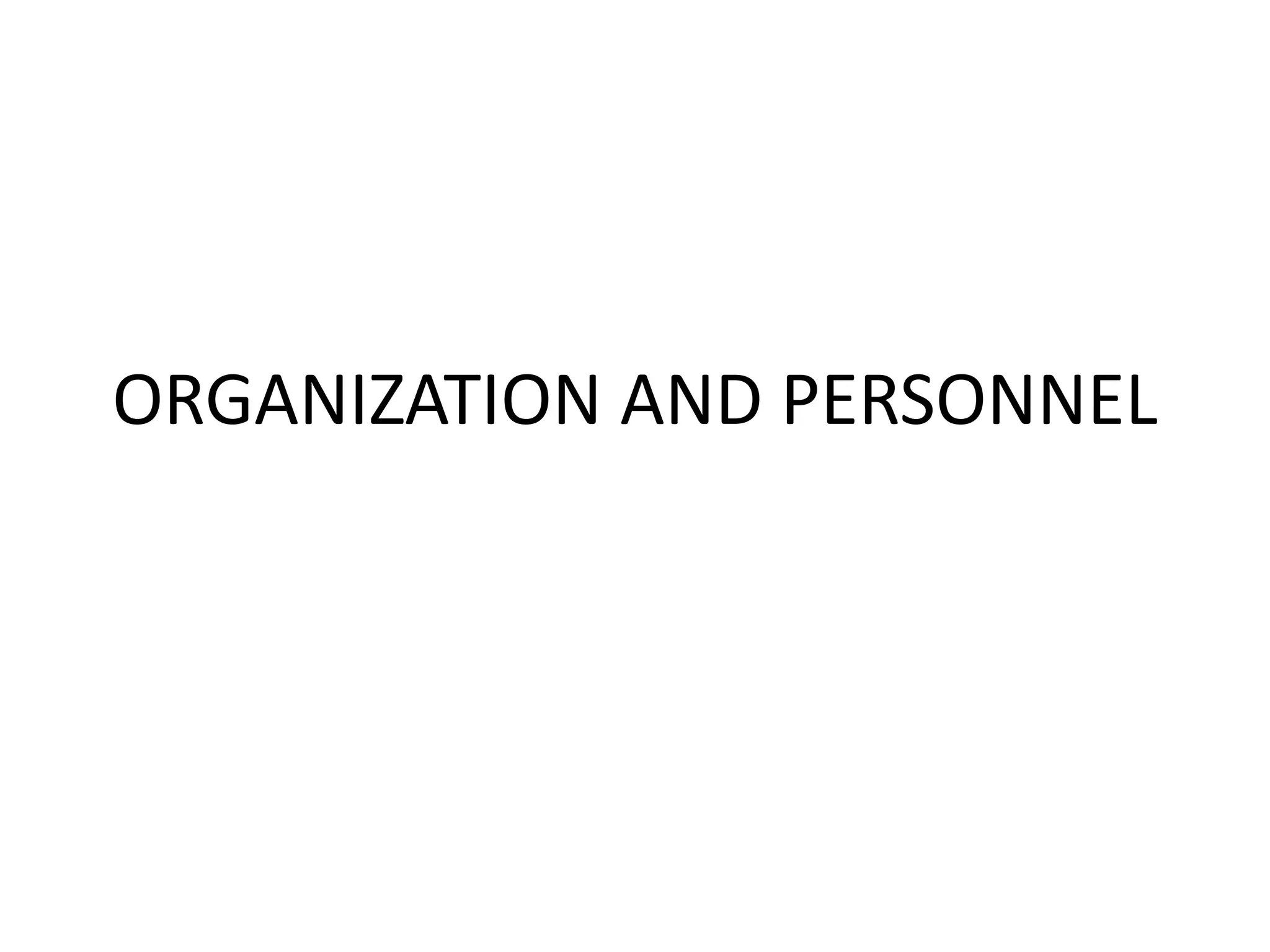 Organization and personnel | PPT