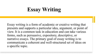 Organization and Structure of Essay | Complete Guide for Students | PPTX