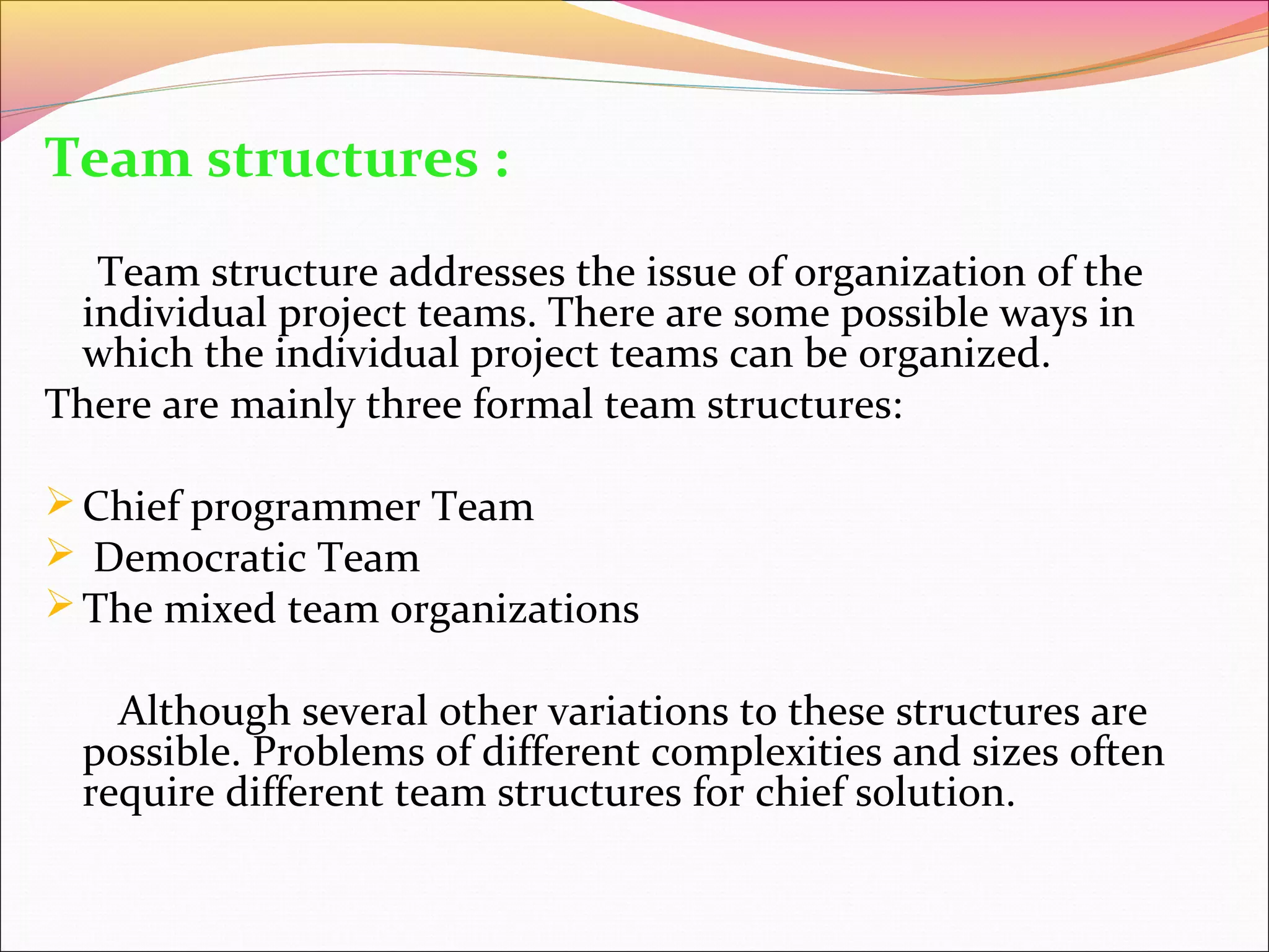 Organization and team structures | PPT