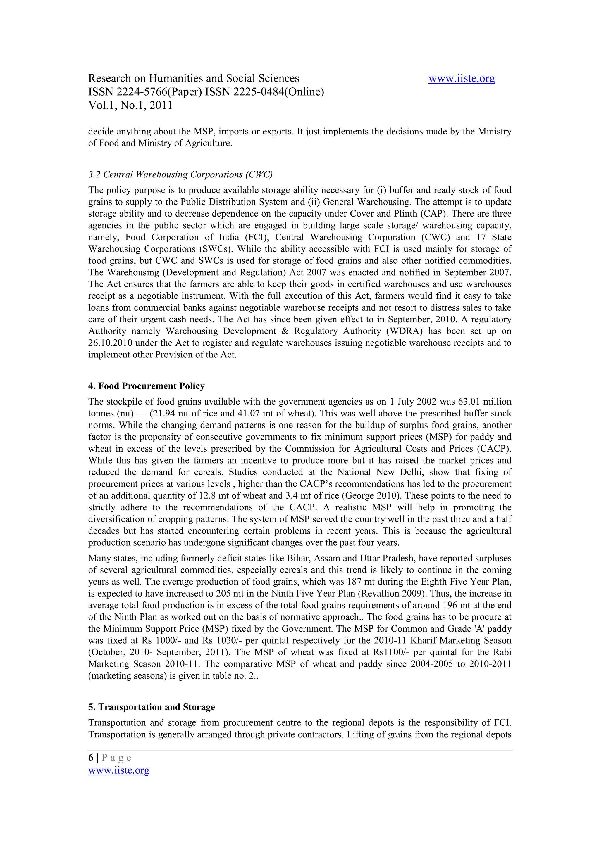 Organization and working of public distribution system in india a ...