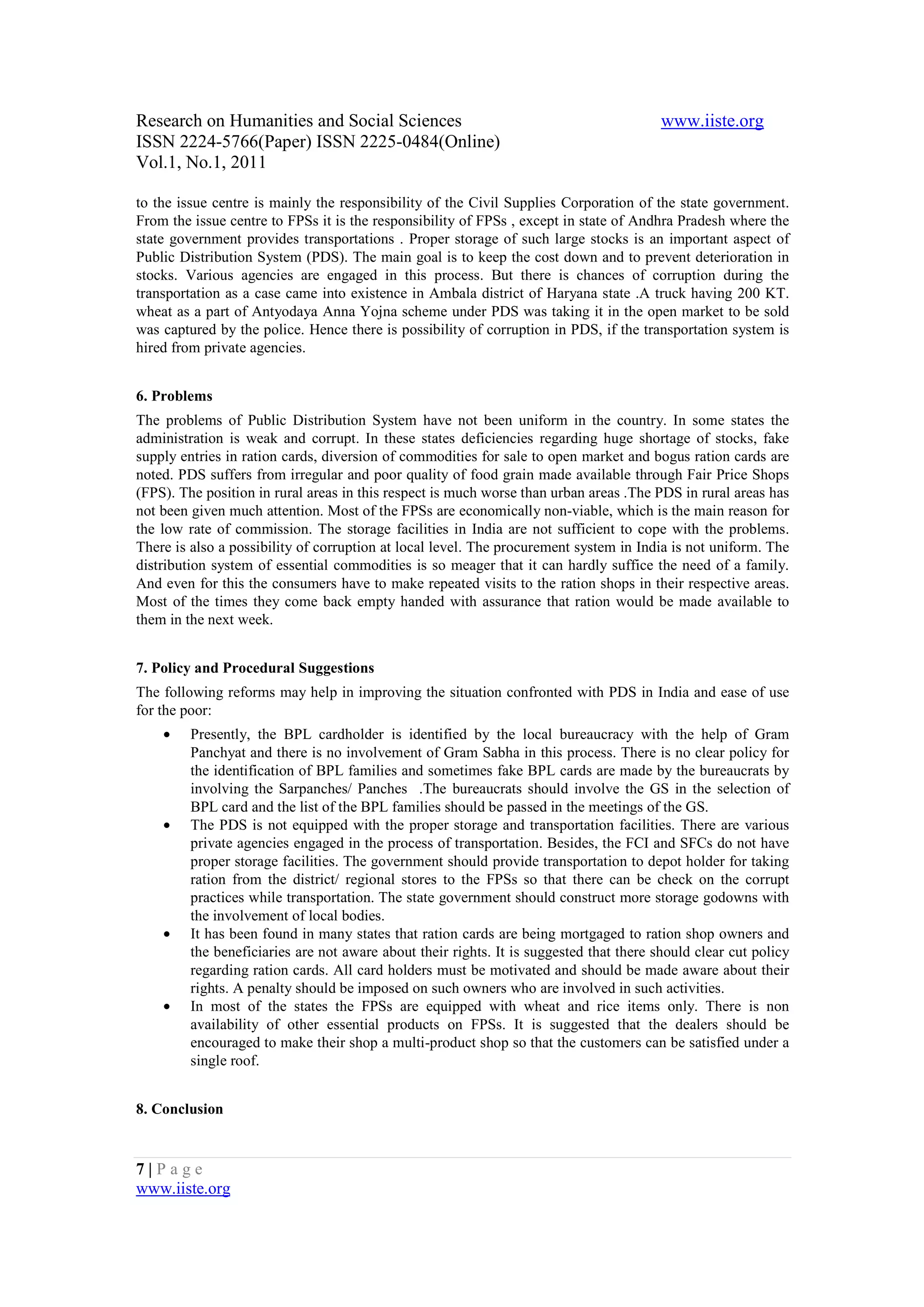 Organization and working of public distribution system in india a ...